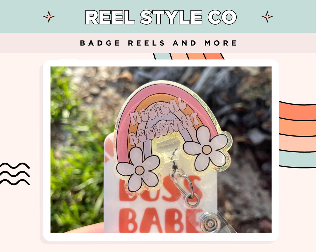 Medical Assistant, Badge Reel, MA Badge Reel, Rainbow Badge, Cute Badge ...