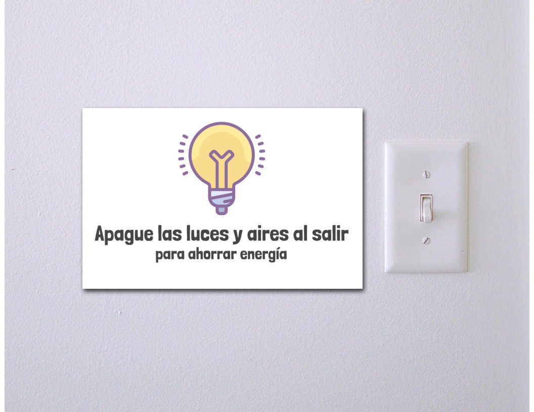 Turn off the Light! Sign Printable Spanish - Etsy