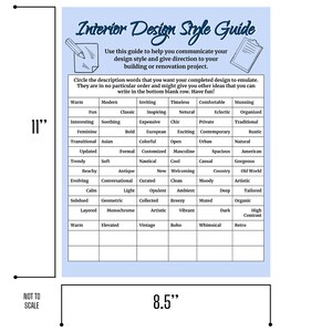 Interior Design Style Guide Printable 8.5'' X 11'' - Etsy
