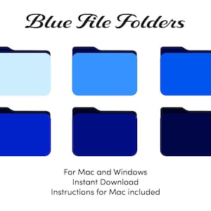 Blue Desktop Folder Icons | for File Folder Organizing - Etsy