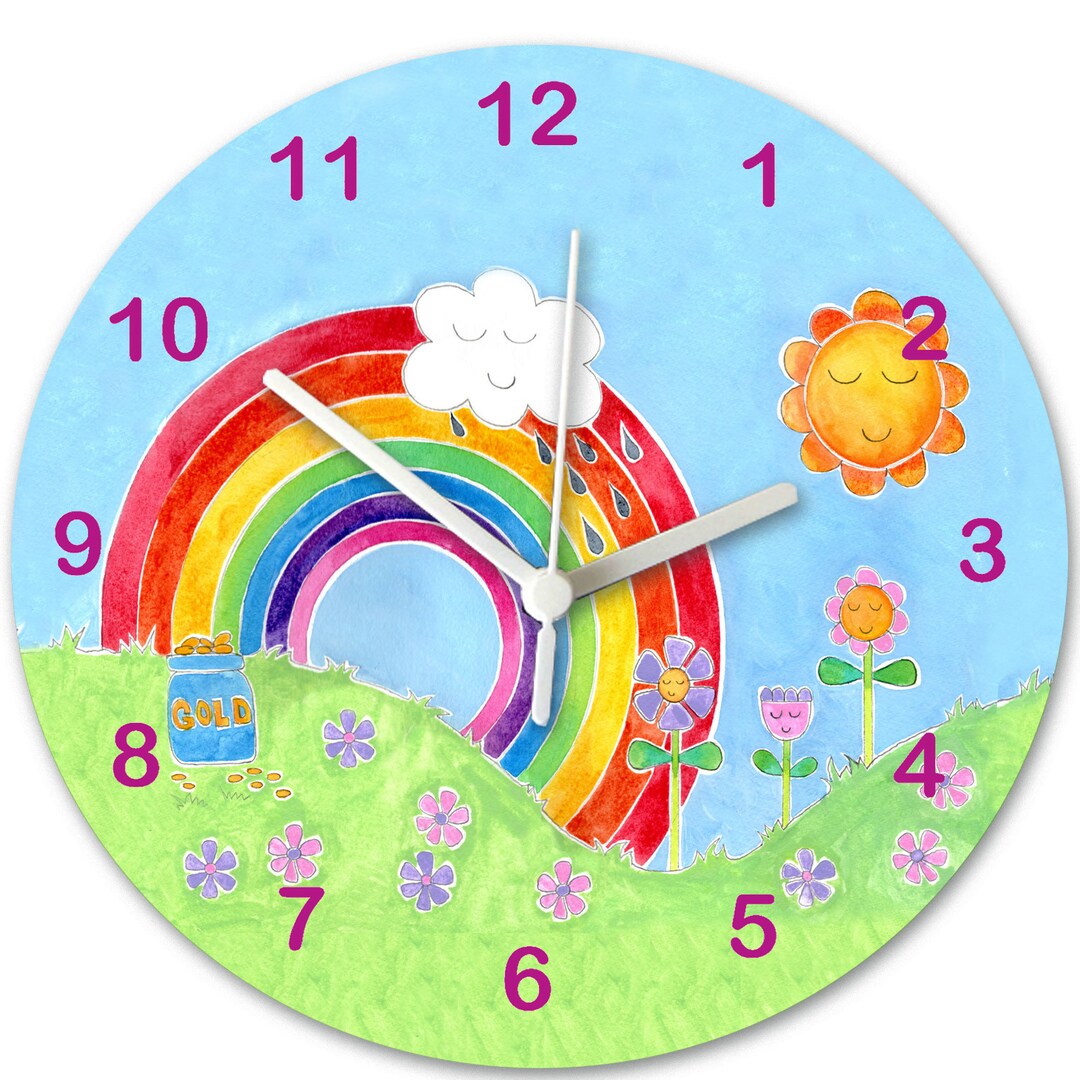Personalised Girls Clock Rainbow Clock-girls Room nursery - Etsy