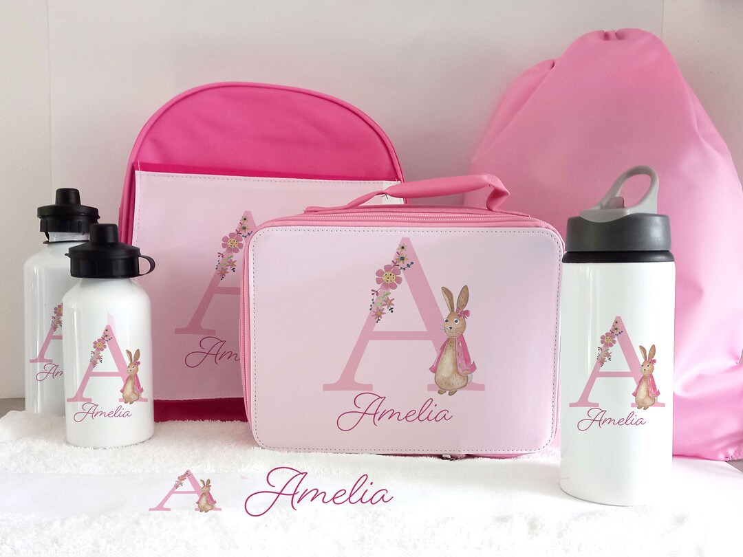 Personalised Flopsy Bunny School Bag Set: Backpack, Lunchbox - Etsy UK