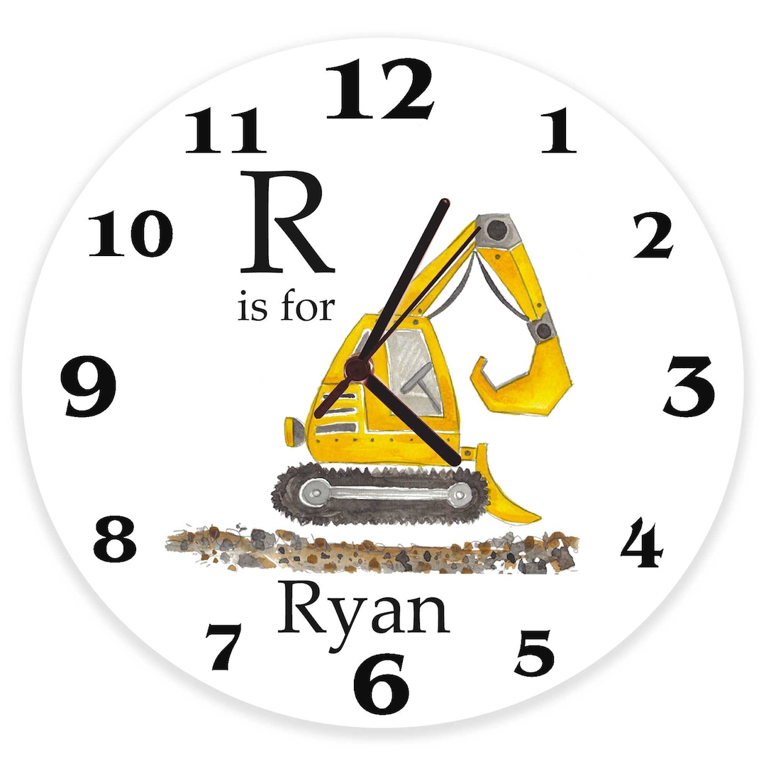 Personalised Boys Clock, Boys Room Clocks, Silent, 2 Sizes, More ...