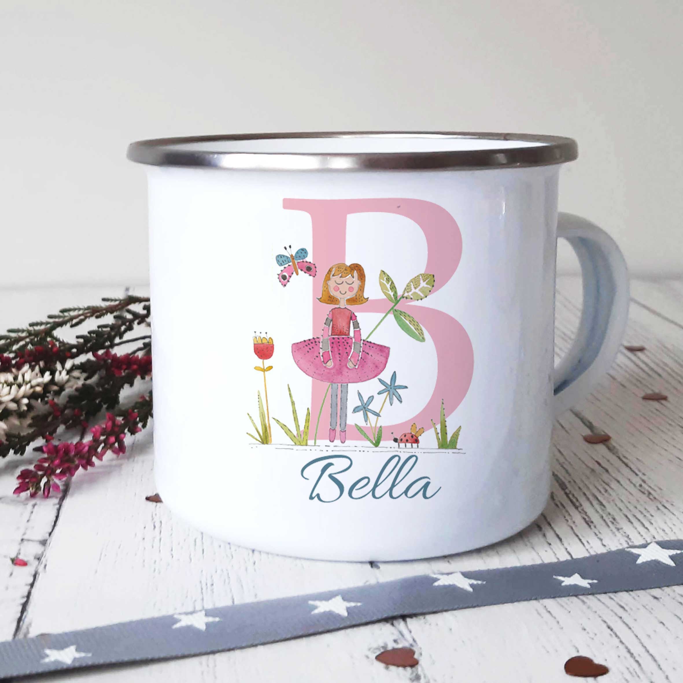 Personalised Enamel Mug-girls Mugs-camping Mugs Girls Gift - Etsy UK