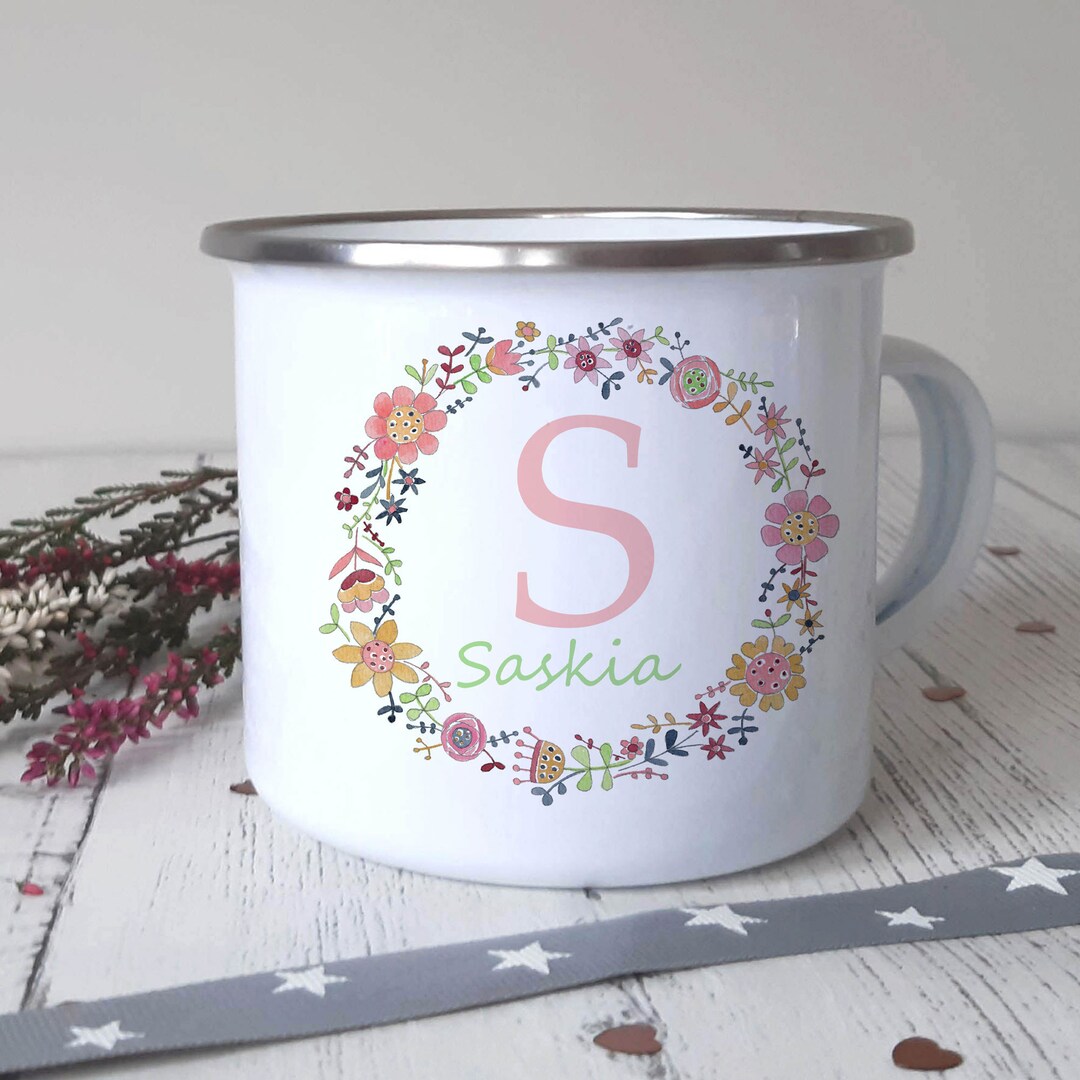 Personalised Enamel Mug-girls Mugs-camping Mugs Girls Gift Birthday ...