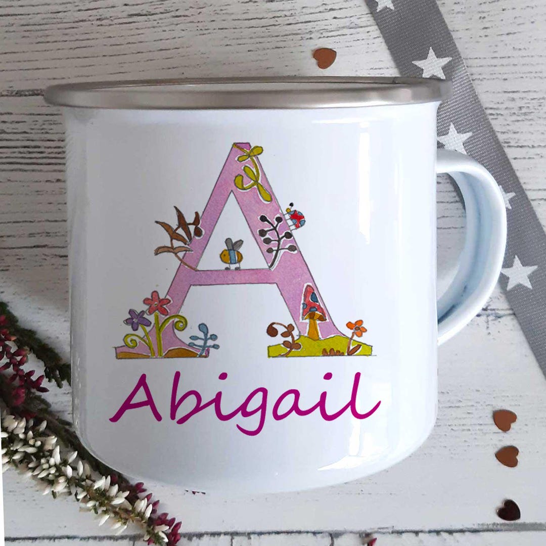 Personalised Kids Enamel Mug-girls Mugs-camping Mugs Girls Gift ...