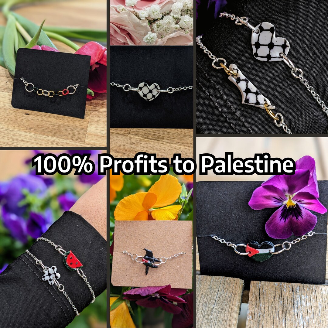 Palestine Bracelet 100% Profit to Gaza, Adjustable Bracelet, Handmade ...