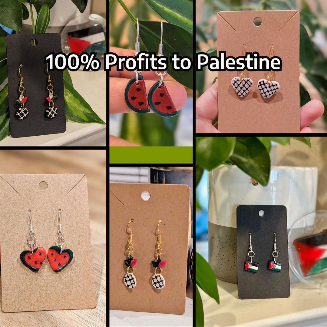 Palestine Earrings 100% of Profit Goes to Palestine, Free Palestine ...
