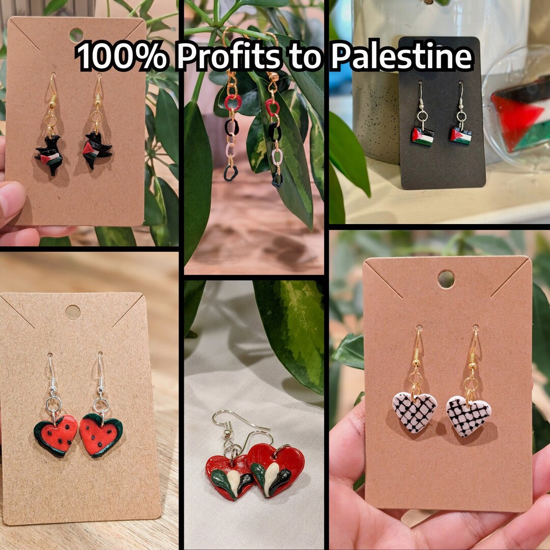Palestine Earrings 100% of Profit Goes to Palestine, Free Palestine ...