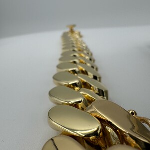 Cuban Link Bracelet 14K Gold 24MM Plated, Gift for Him Her Handmade ...