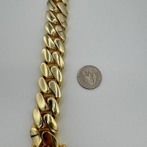 Cuban Link Bracelet 14K Gold 24MM Plated, Gift for Him Her Handmade ...