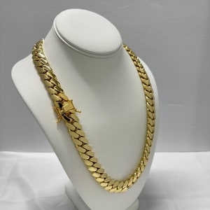 Cuban Link Chain 15MM Solid Handmade Jewelry Miami Style, Gift Birthday ...