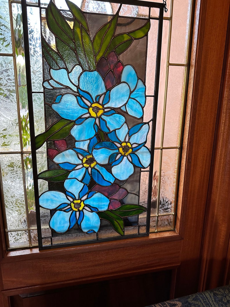 Forget-me-not Stained Glass Pattern - Etsy