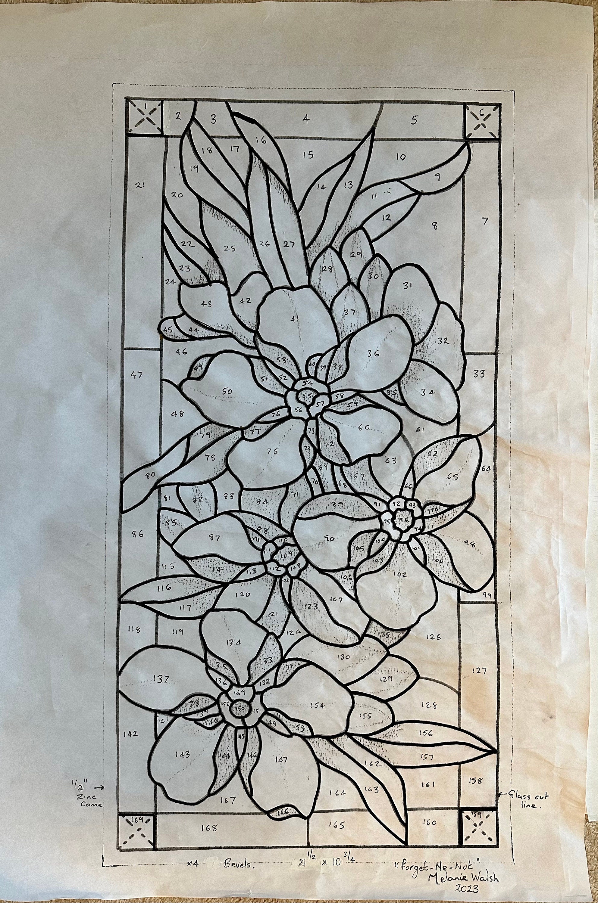 Forget-me-not Stained Glass Pattern - Etsy