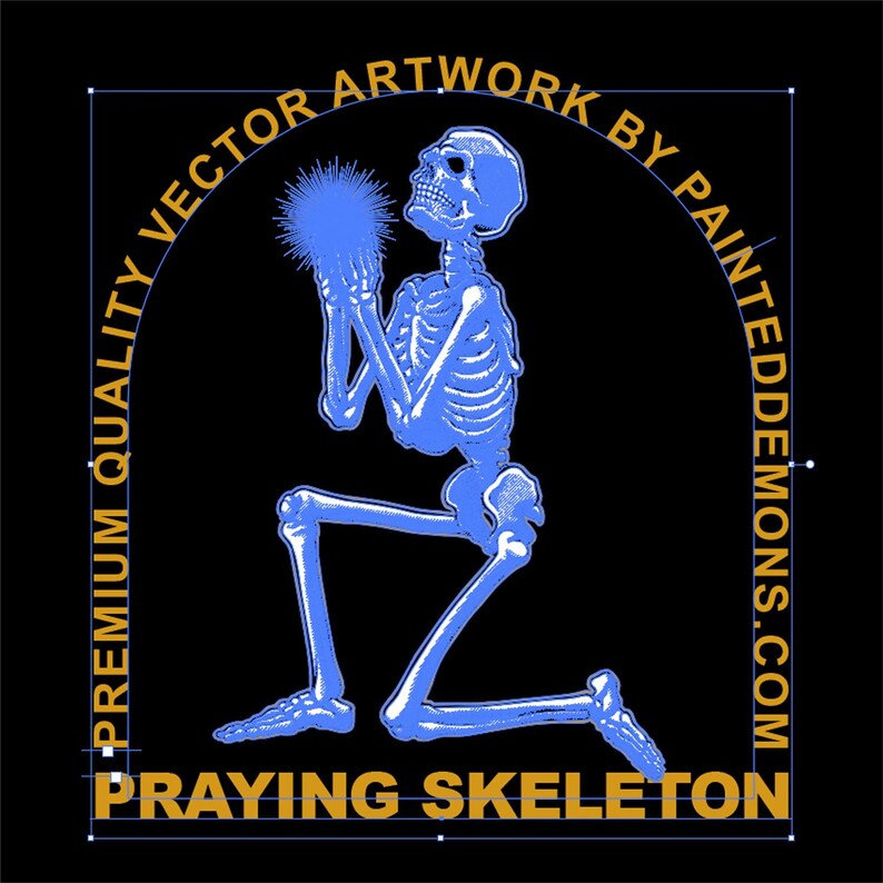 Praying Skeleton Vector Art - Etsy