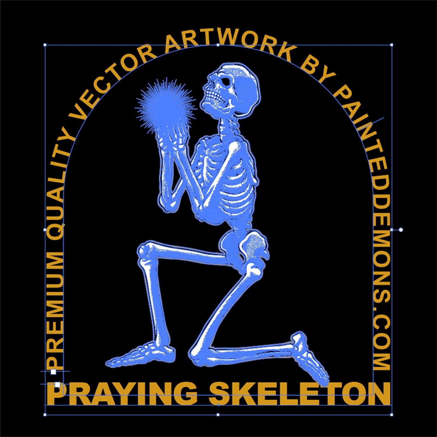 Praying Skeleton Vector Art - Etsy