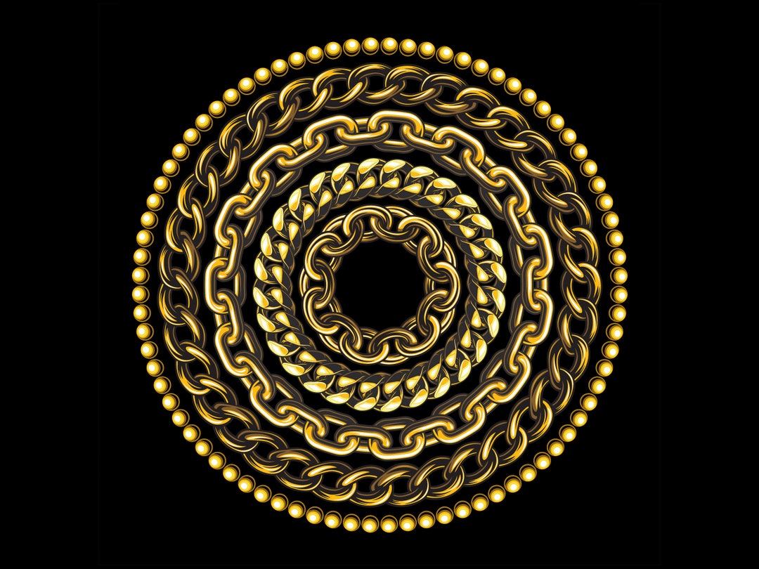 Gold Chain Vector Art - Etsy