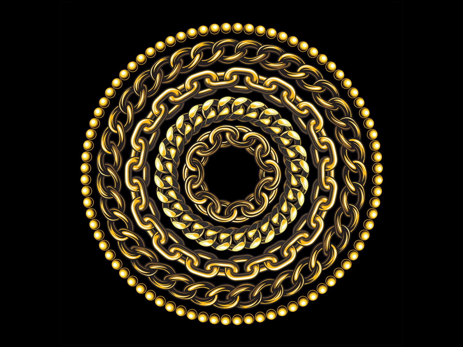 Gold Chain Vector Art - Etsy