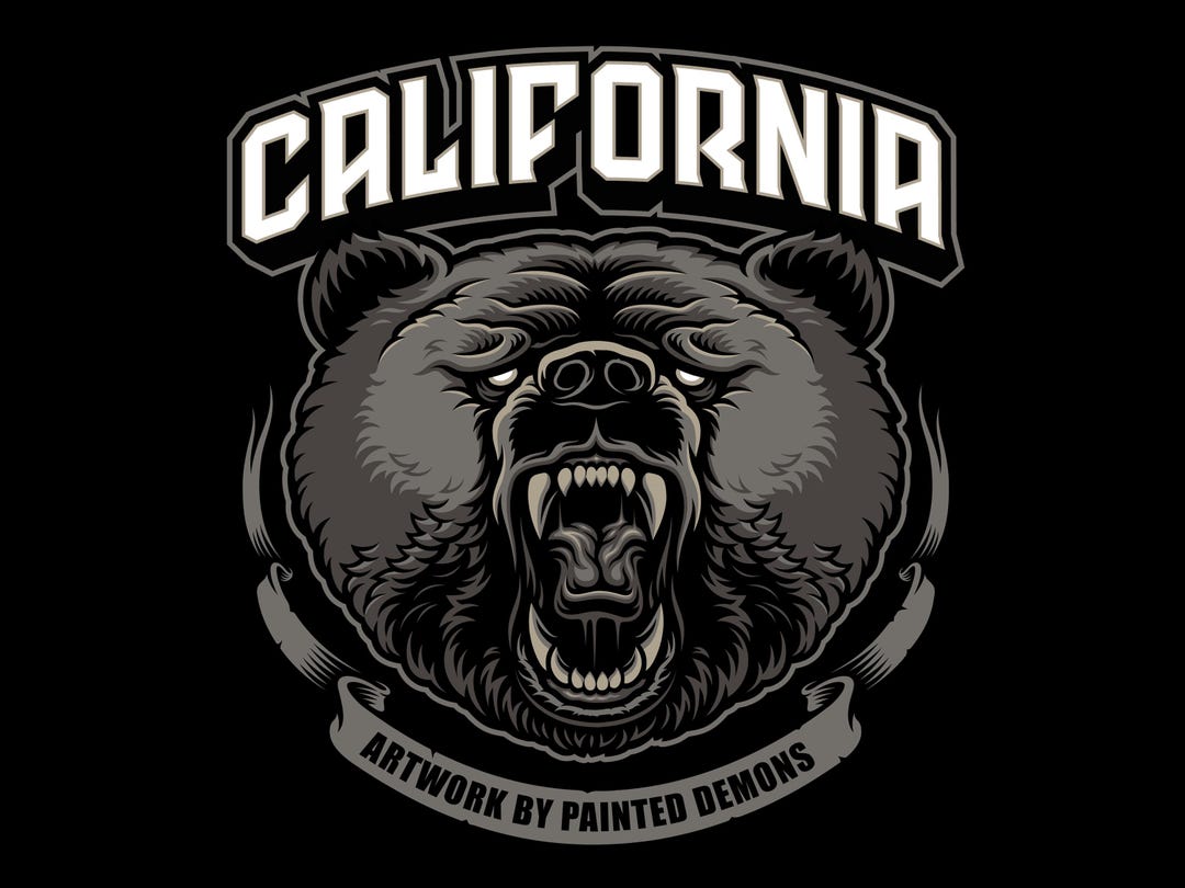 California Bear Vector Art - Etsy