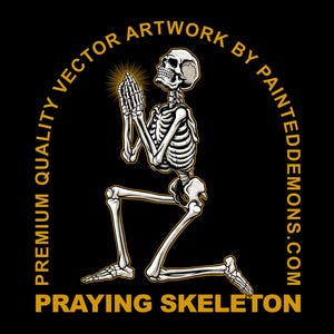 Praying Skeleton Vector Art - Etsy