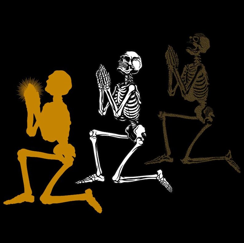 Praying Skeleton Vector Art - Etsy