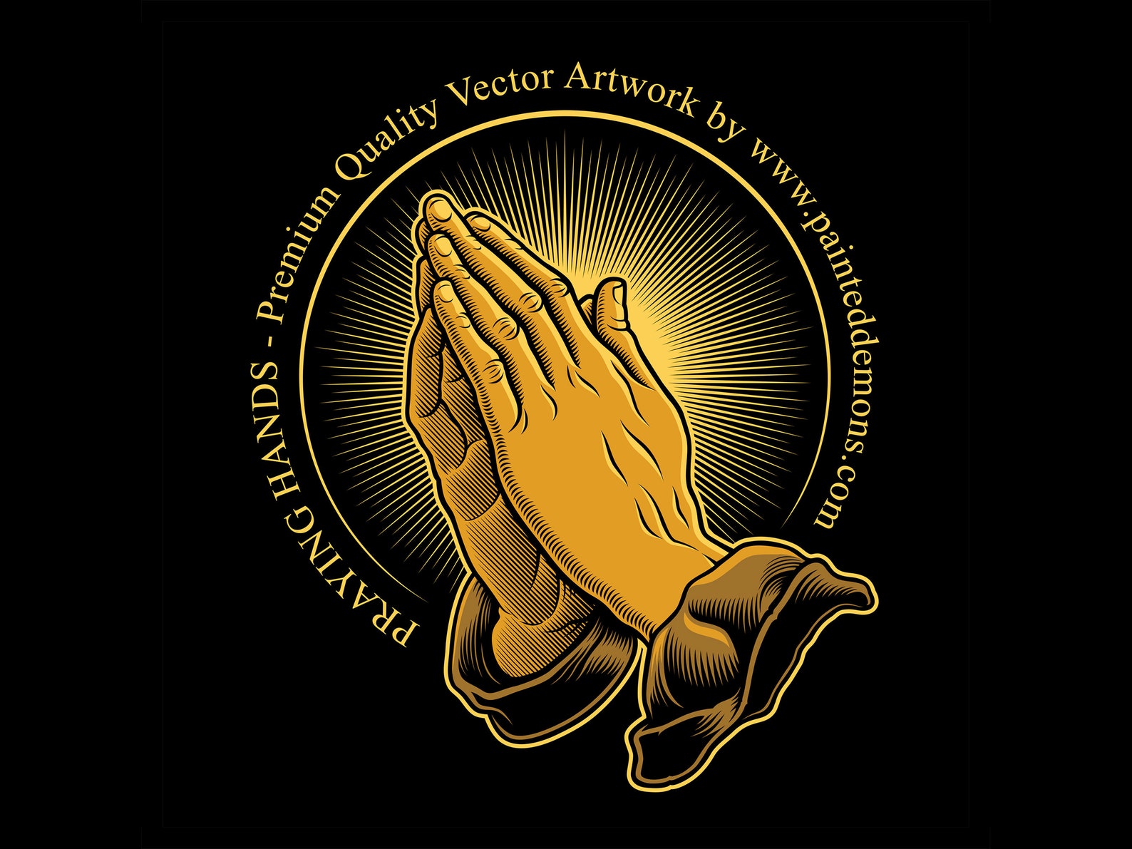 Praying Hands Vector Art - Etsy
