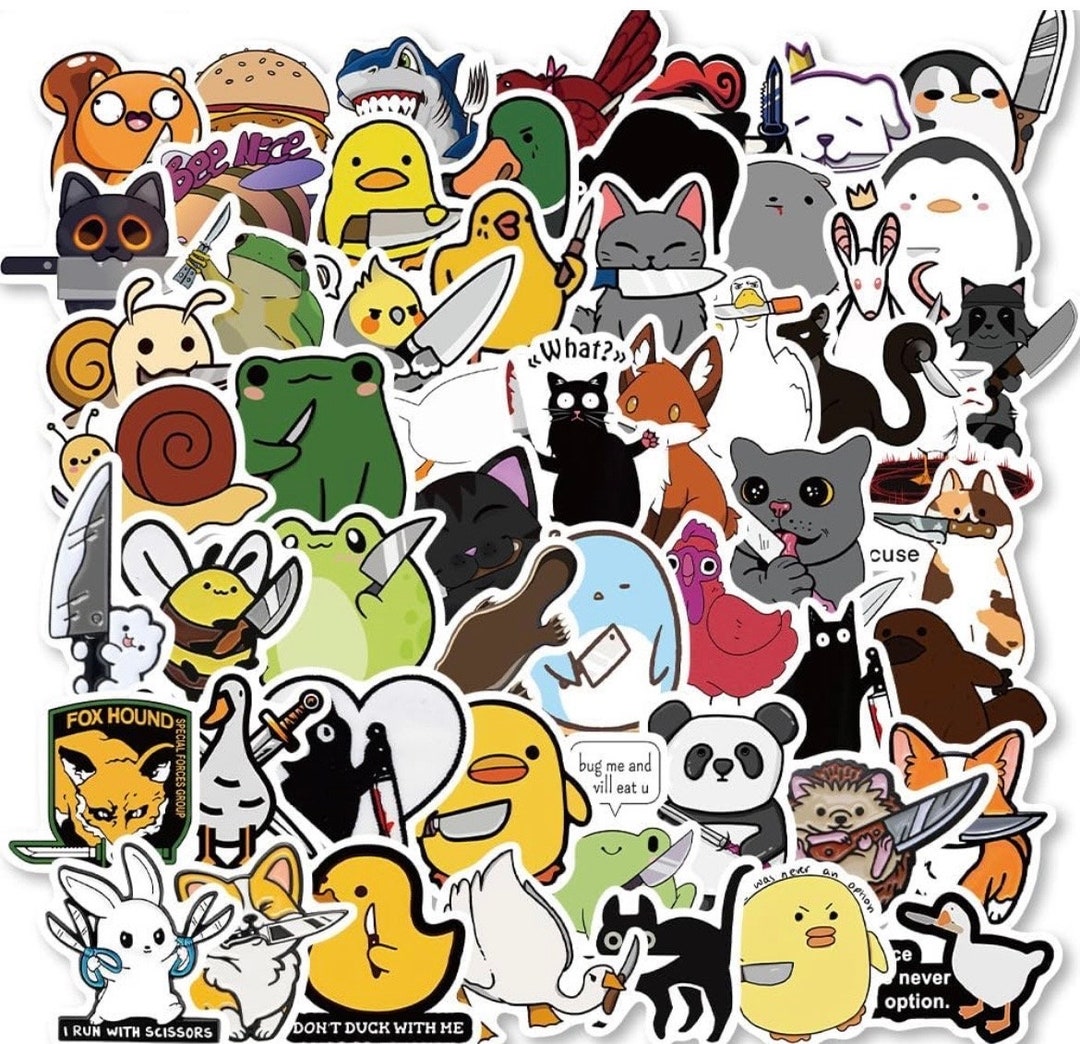 Funny Animal Stickers, Funny Angry Animal Stickers, Stabby Animal ...
