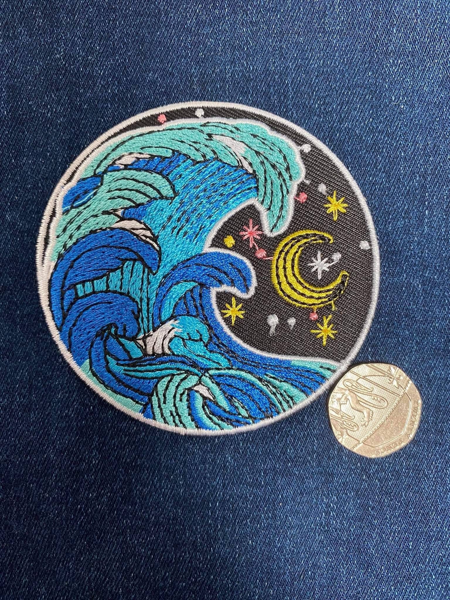 The Wave Patch Sea Patch Night Sky Patch Sea Badge | Etsy