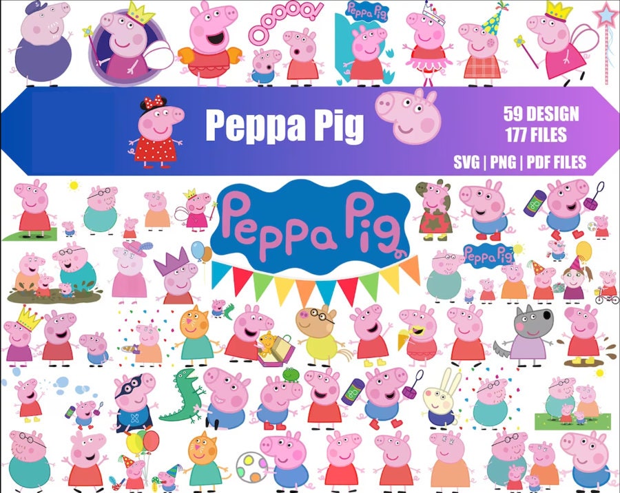 Peppa Pig Svg Bundle Peppa Pig Svg Files for Cricut Peppa - Etsy