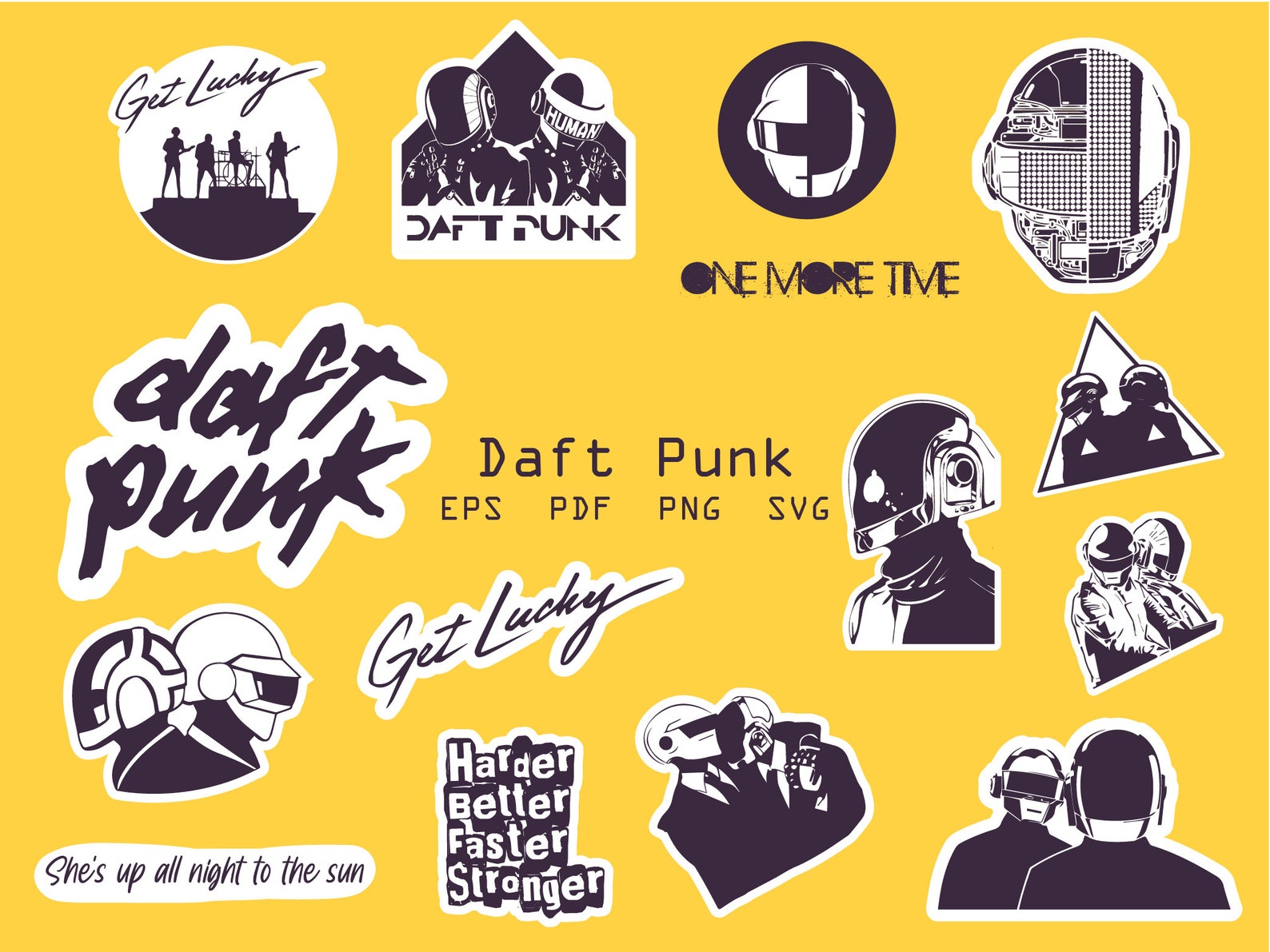 Daft Punk Svg Bundle. Daft Punk Helmet Vector. Daft Punk Cricut Pack ...