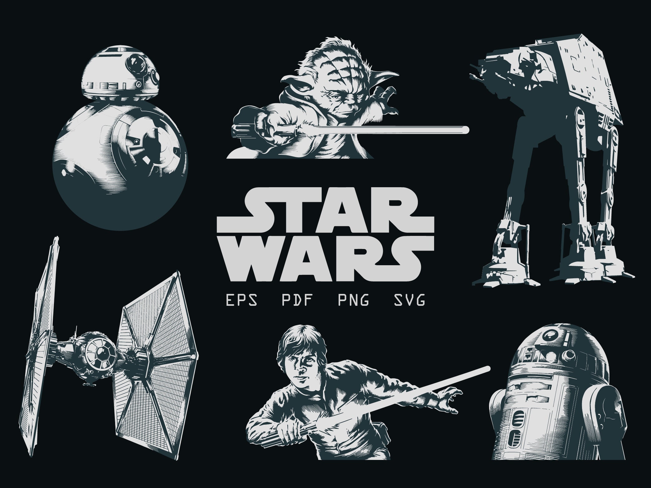 Millennium Falcon SVG, Star Wars Svg, Star Wars Silhouette, Star Wars ...