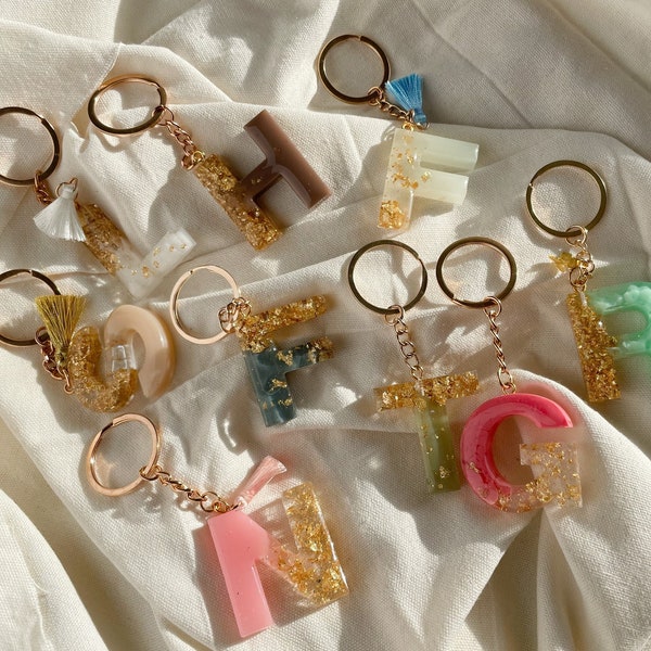 Initial Keychain - Etsy