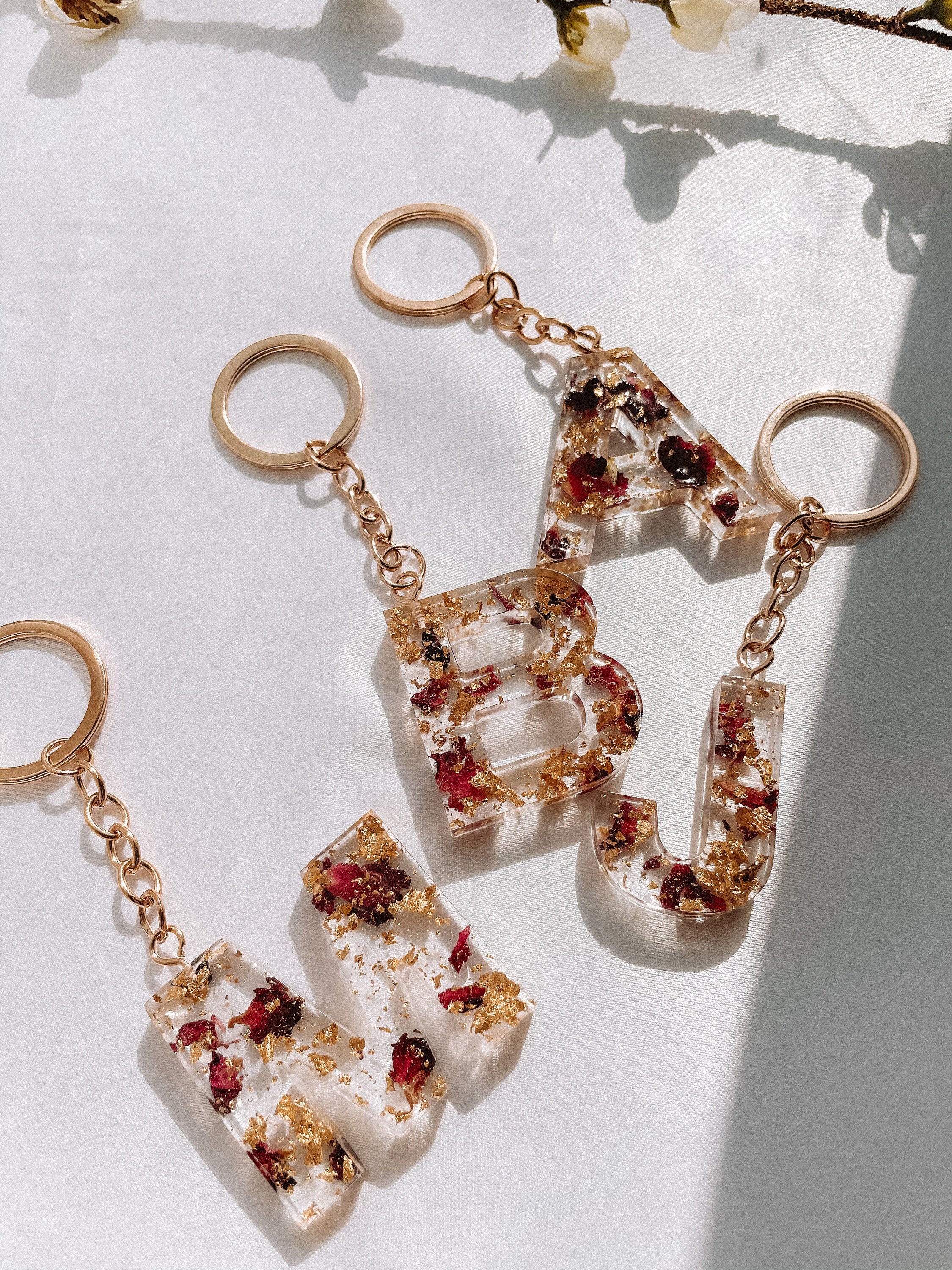 Preserved Rose Keychain Real Rose Petal Keychain Dried Rose - Etsy