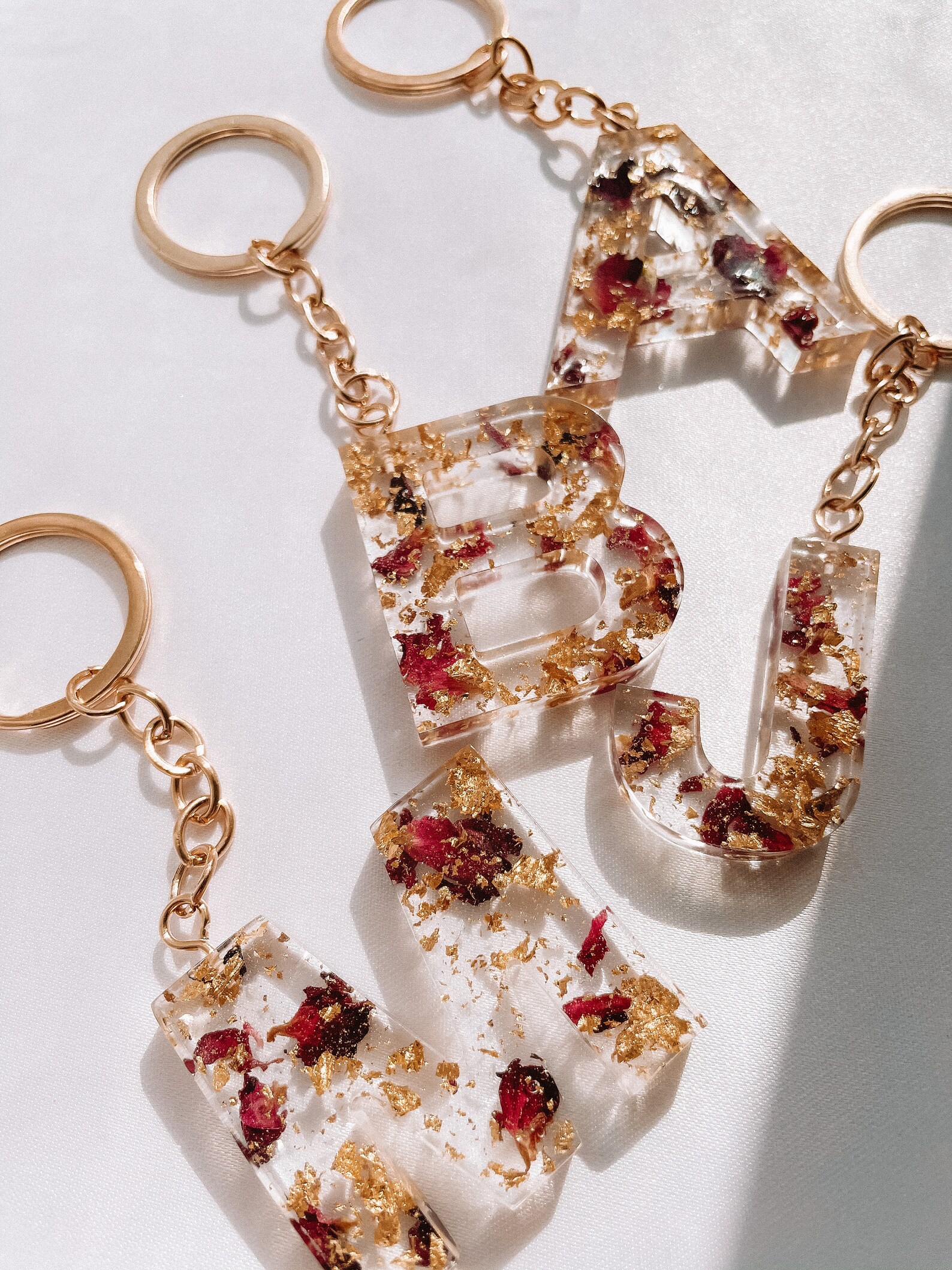 Preserved Rose Keychain Real Rose Petal Keychain Dried Rose - Etsy