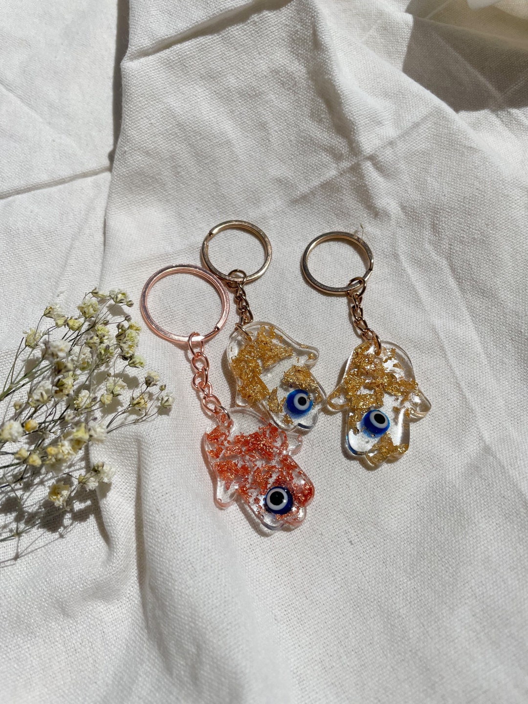 Hamsa Evileye Keychain Hamsa Hand Keychain Evil Eye - Etsy