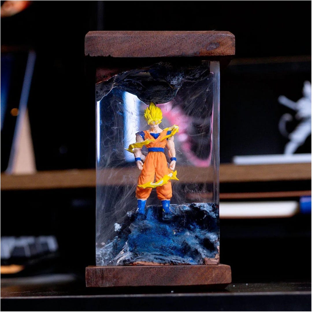 Dragon Ball Goku Super Saiyan Epoxy Resin Lamp, Night Light - Etsy