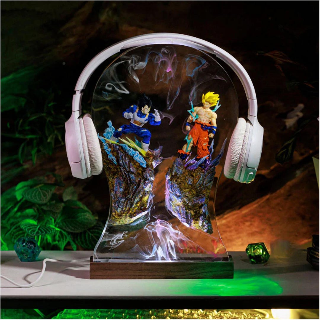 Dragon Ball Vegeta Goku Headphone Stand Epoxy Resin Lamp, Night Light ...