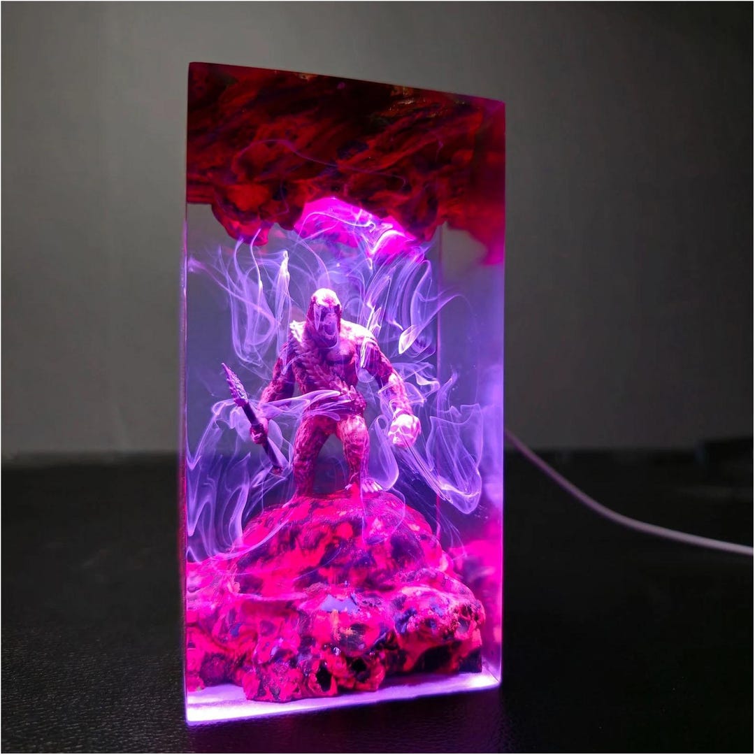 Godzilla X Kong Skar King Epoxy Resin Lamp, Night Light - Etsy