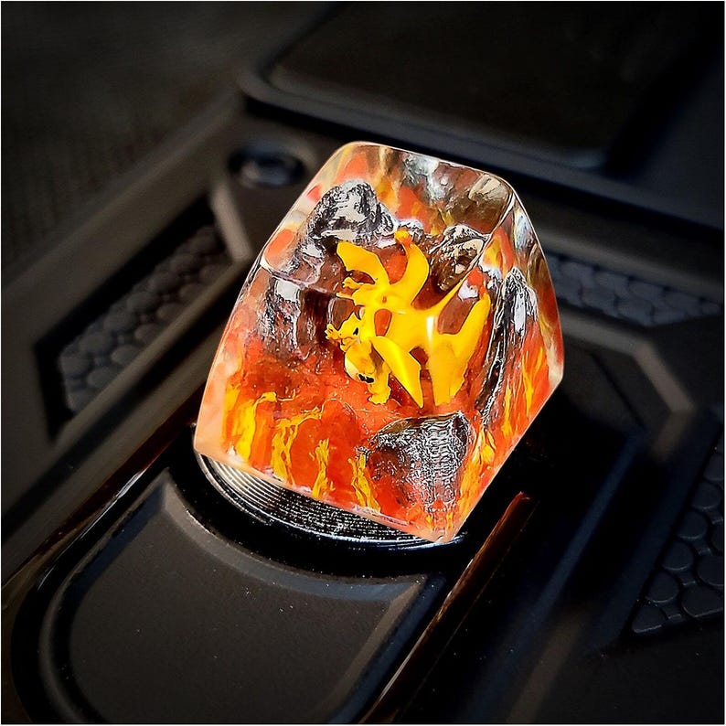 Pokemon Charizard Artisan Keycaps Epoxy Resin - Etsy