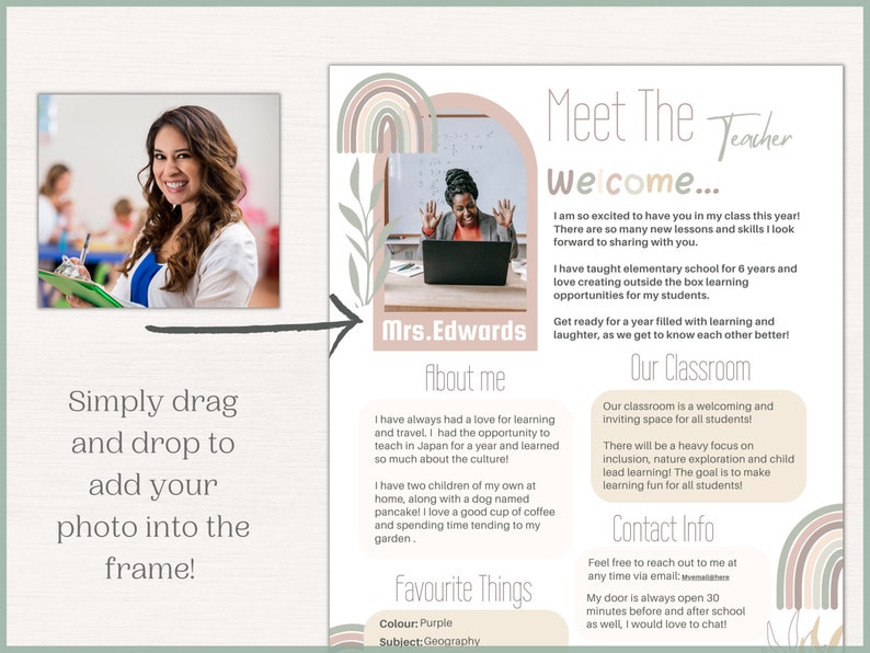 Meet the Teacher and Meet the Student, Editable Classroom Templates ...