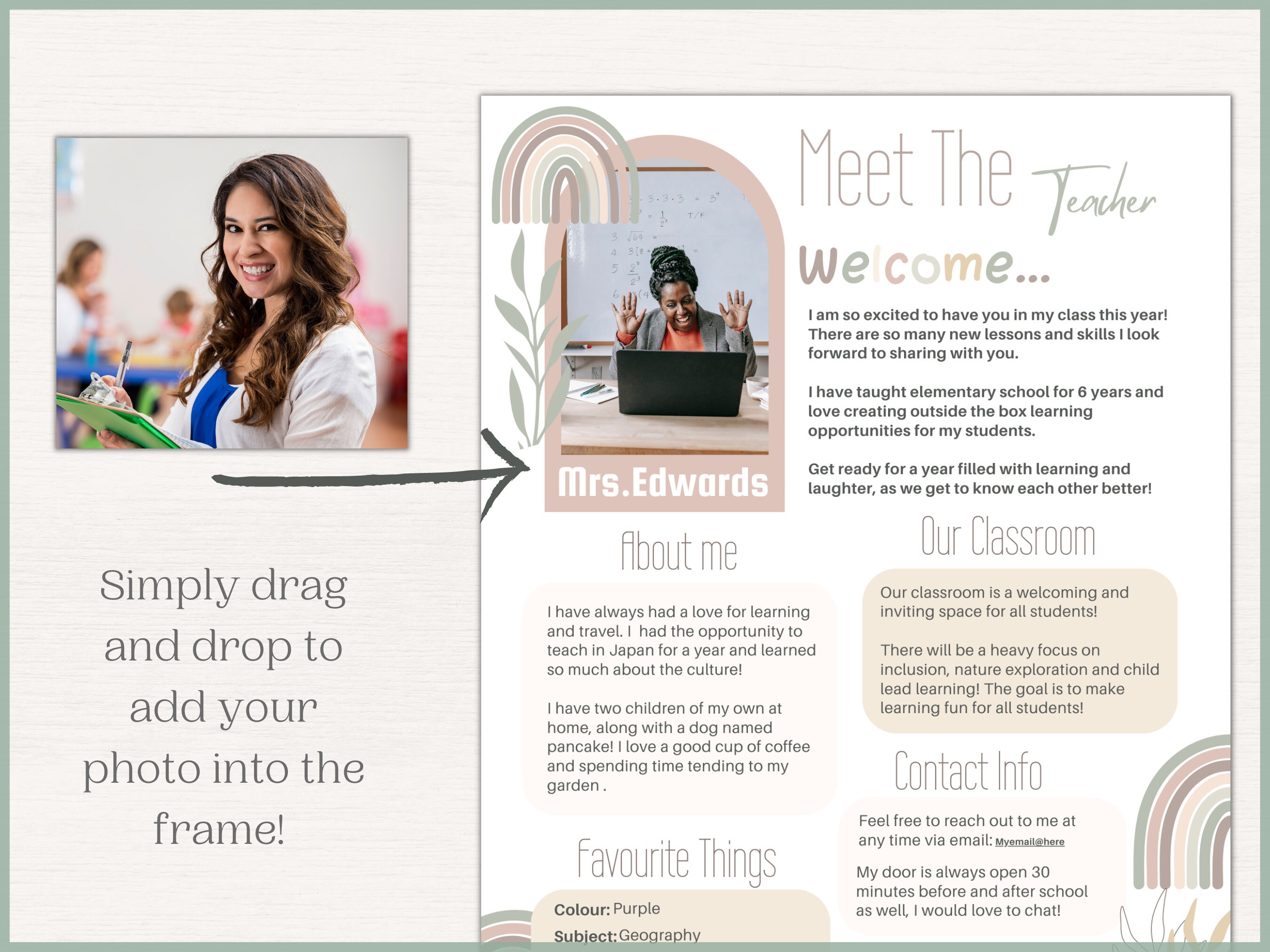 Meet the Teacher and Meet the Student, Editable Classroom Templates ...