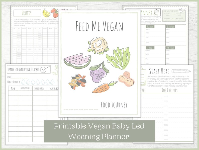 Printable Vegan Baby Led Weaning Planner | Baby Led Weaning Tracker ...