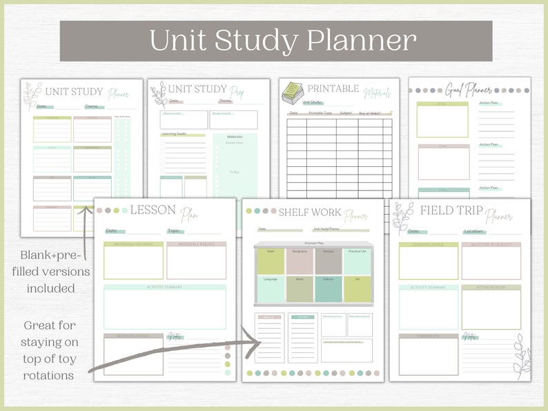 Homeschool Planner Printable Montessori Inspired Lesson Planner - Etsy