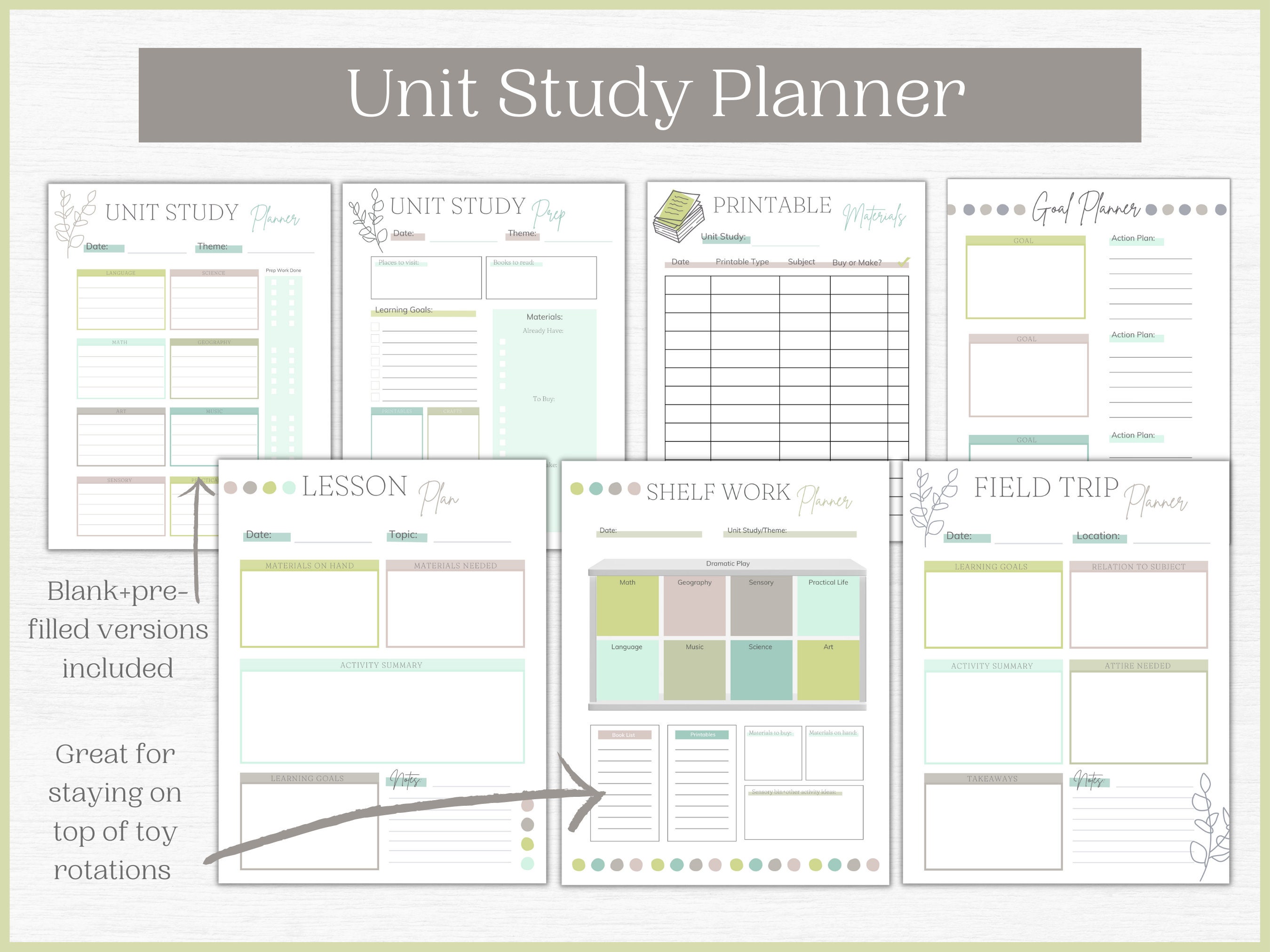 Homeschool Planner Printable Montessori Inspired Lesson Planner - Etsy