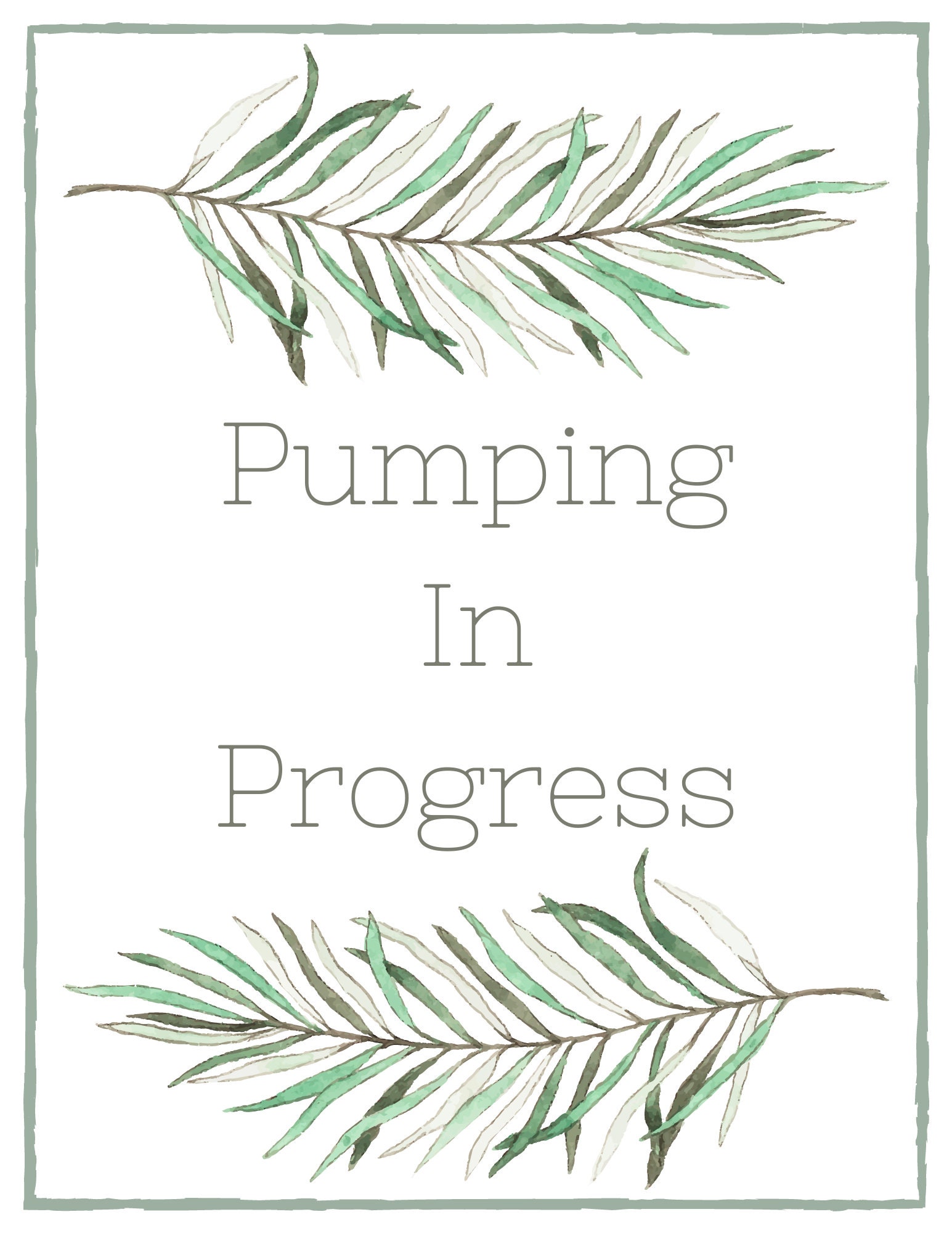 Printable Pumping in Progress Sign Printable Breastfeeding Sign Pumping ...