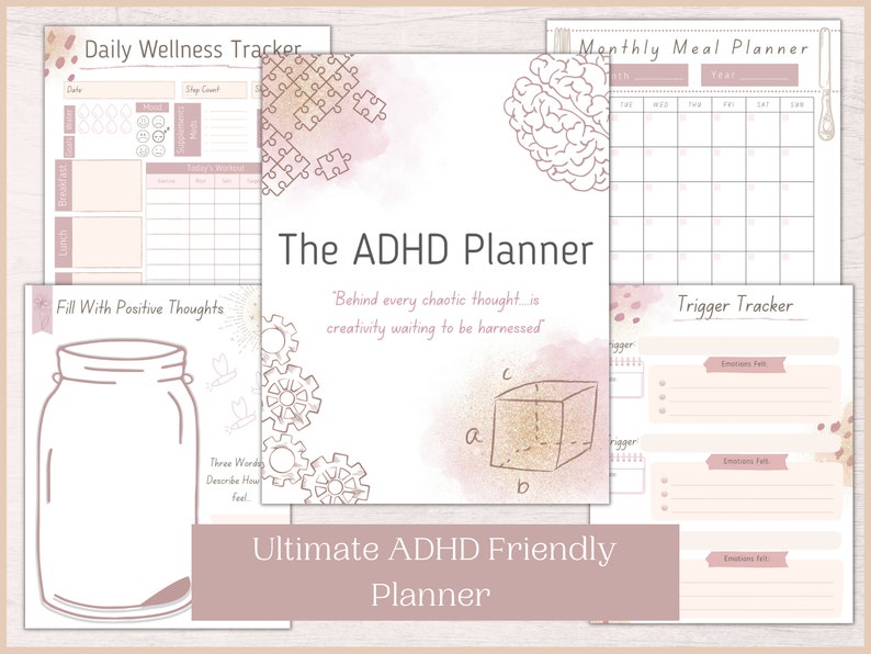 ADHD Planner ADHD Life Planner Bundle Printable ADHD Planner and Self ...