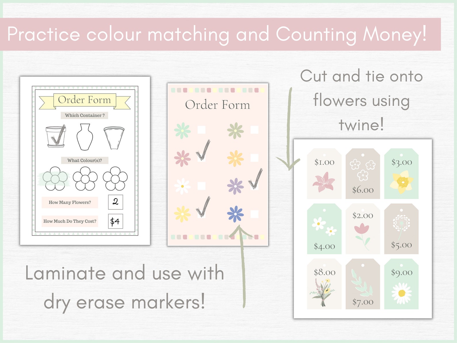 Flower Shop Printable Dramatic Play Kit | Pretend Play Flower Shop Kit ...