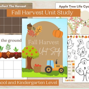 Preschool Fall Harvest Unit Study Bundle | Homeschool Preschool ...