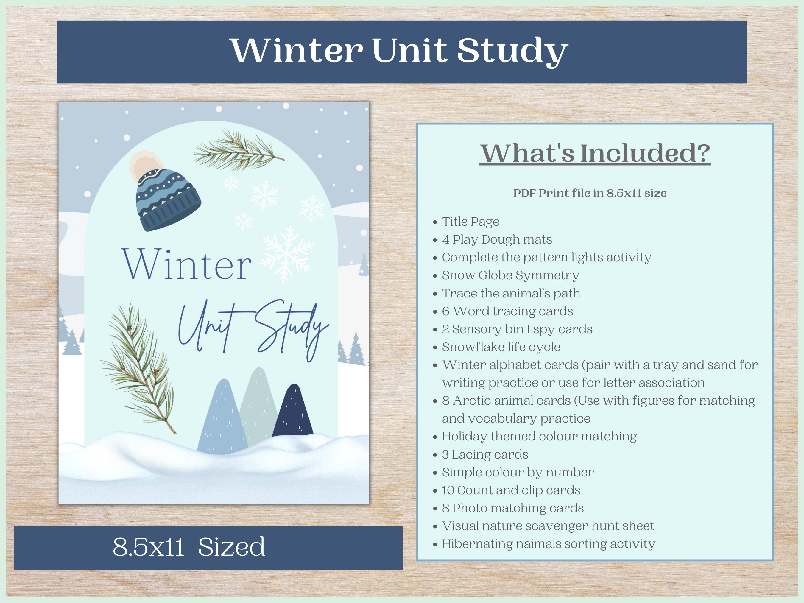 Winter Unit Study Printable Bundle | Montessori Preschool Worksheets ...
