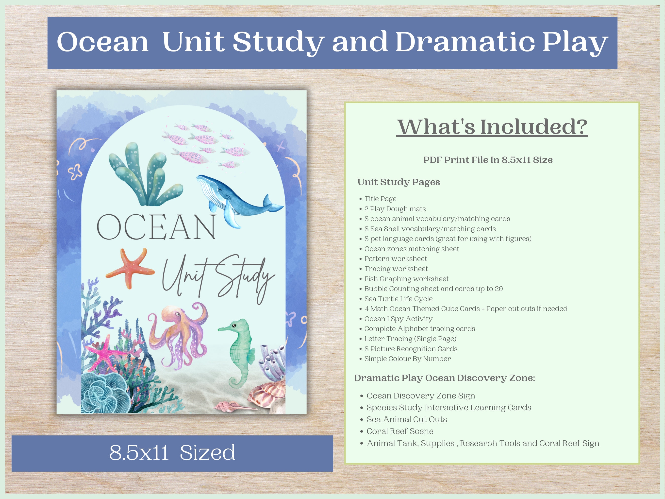 Printable Ocean Unit Study | Ocean Dramatic Play Kit | Homeschool ...
